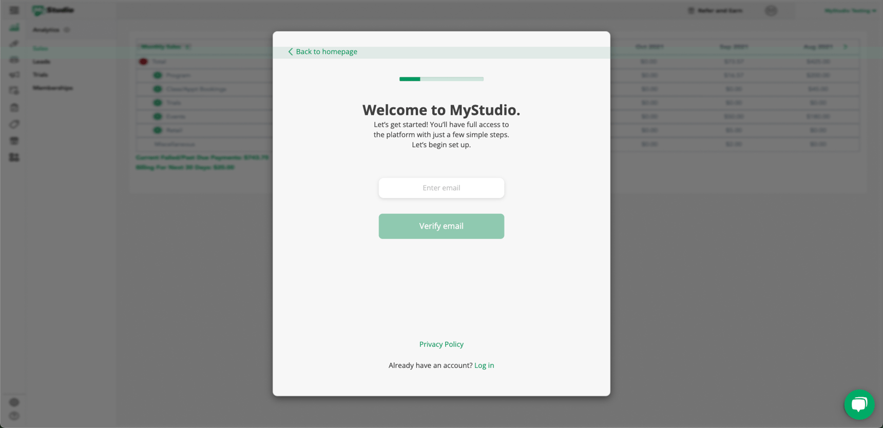 Creating Your MyStudio Account