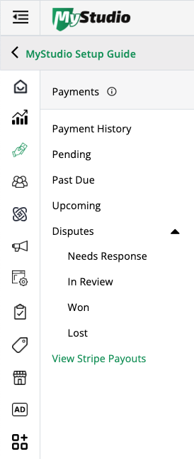 MyStudio Stripe account setup