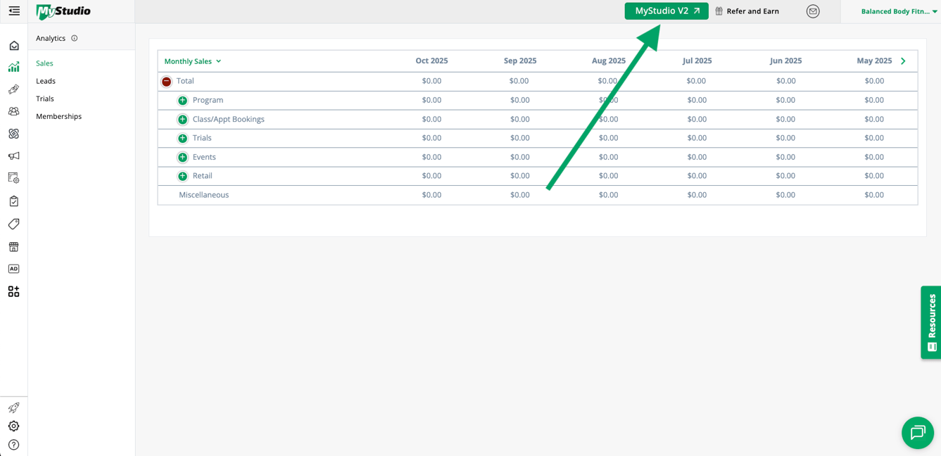 Navigating your MyStudio dashboard