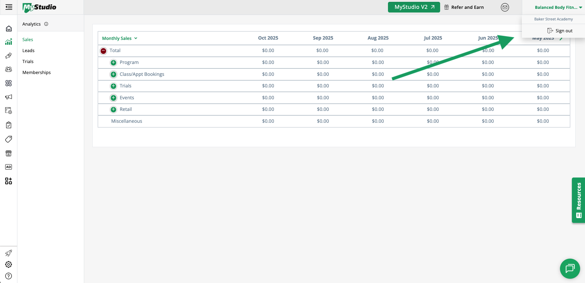 Navigating your MyStudio dashboard