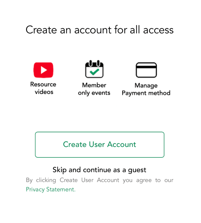Member app view and functions
