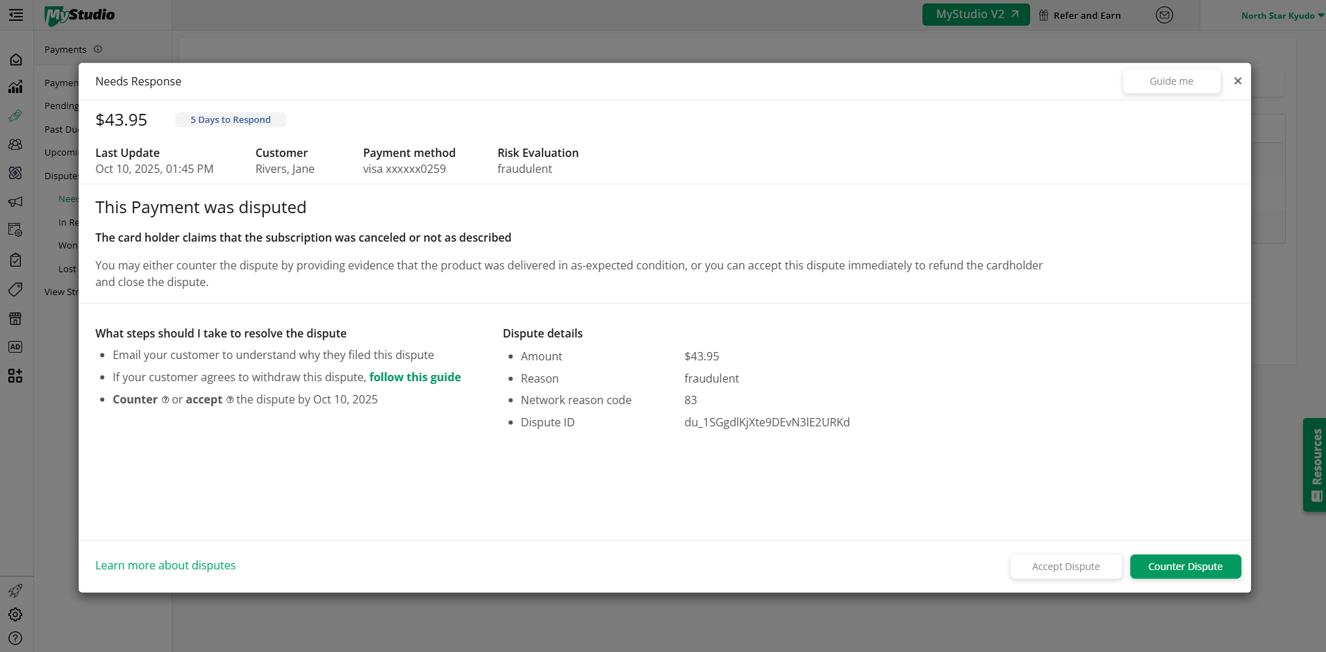 Payment disputes - Stripe